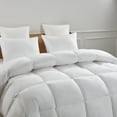 Serta, 233 Thread Count, White Goose Feather Down Fiber Comforter ...