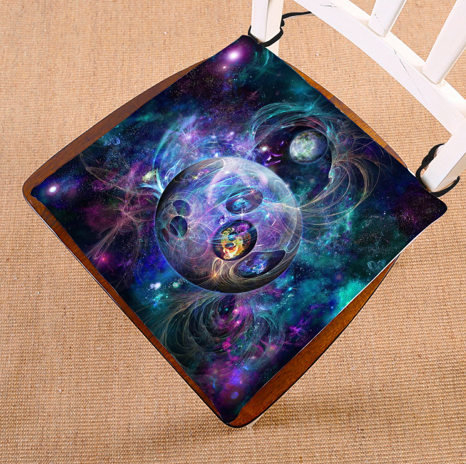PHFZK Universe Chair Pad, Space with a Planet Form Egg Seat Cushion ...