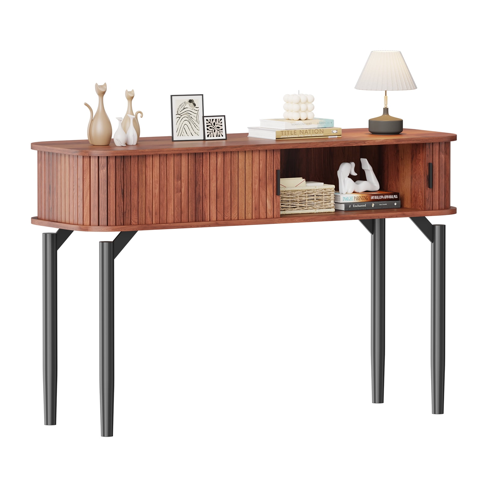 Click here for Tropow Modern Fluted Console Table - 47 Narrow Ent... prices