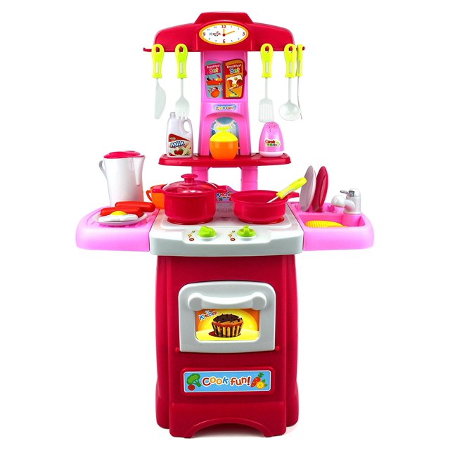 Fun Cook Pretend Play Children's Toy Kitchen Cooking Playset w/ Toy ...