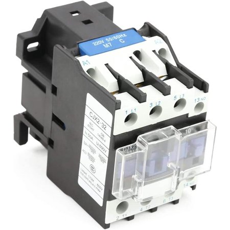 CJX2-3210 AC 220V Magnetic Contactor 1NO 3-Phase 3-Pole Motor Controller Rail Mount Contactor ...