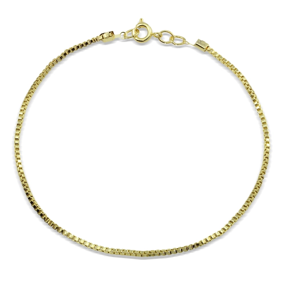 Gold Tone Box Chain Necklace, 7.5 inches - Walmart.com