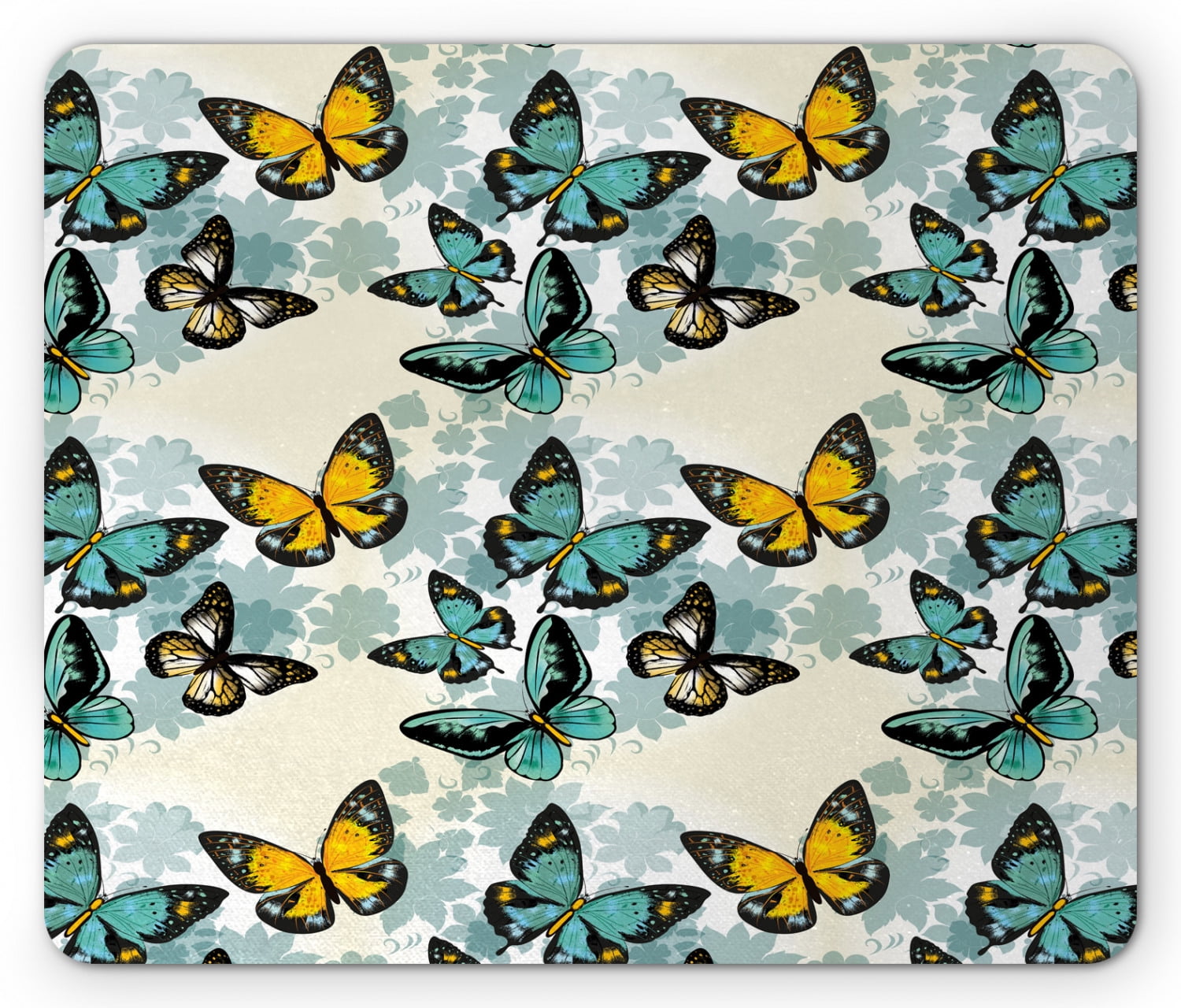 Butterfly Mouse Pad, Romantic Design Illustration with Bicolor Insects ...