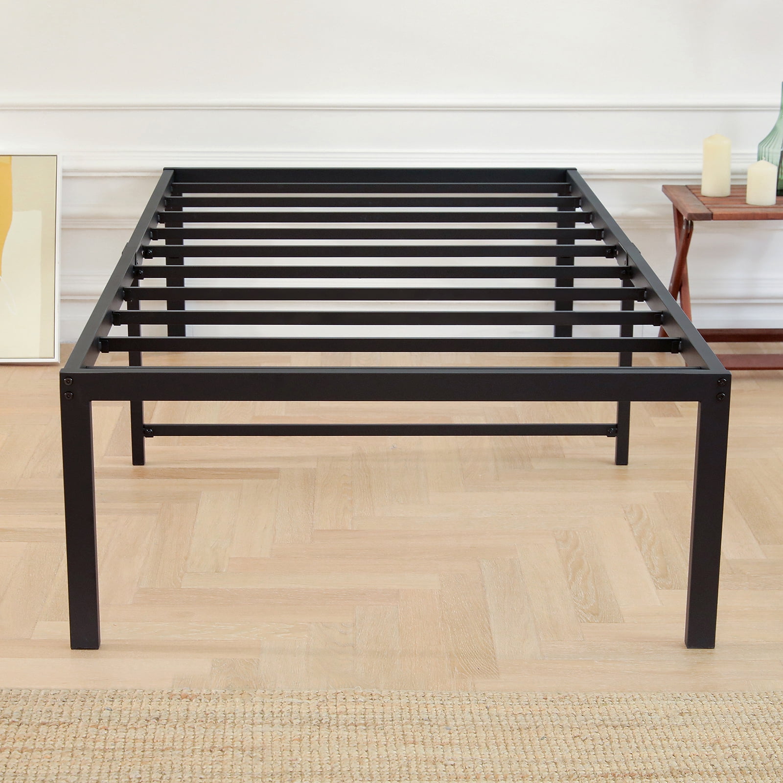 Lusimo Twin XL Metal Bed Frame 18 Inch Heavy Duty Platform Bed Frame ...