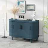 Lunale 47.2" Modern Curved Sideboard Storage Cabinet, Decorative Wooden Console Table Coffee Bar ...