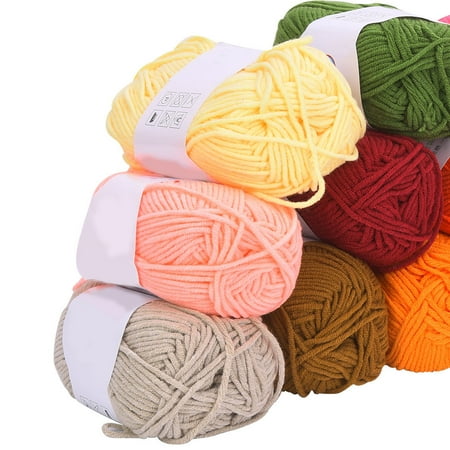 Crochet Yarn Kit, 12 Soft Cotton Yarn Skeins Each 1.8 Oz 50g For ...