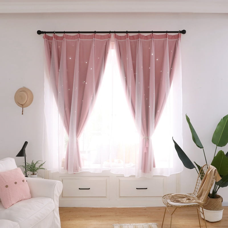 Click here for Lucoss Star Cutout Blackout Curtains For Kids Girl... prices