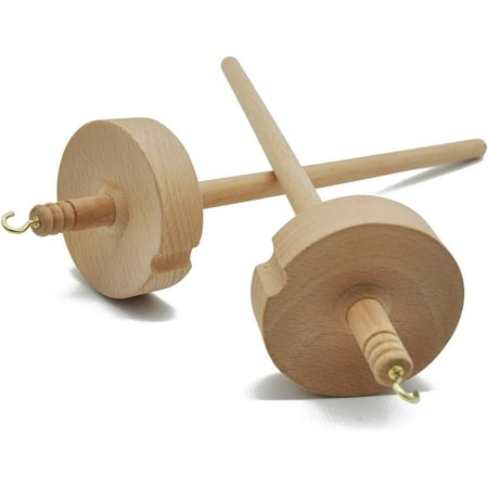 LeeZAKA Drop Spindle Handmade Solid Wooden Notch Design Whorl Yarn Spin ...