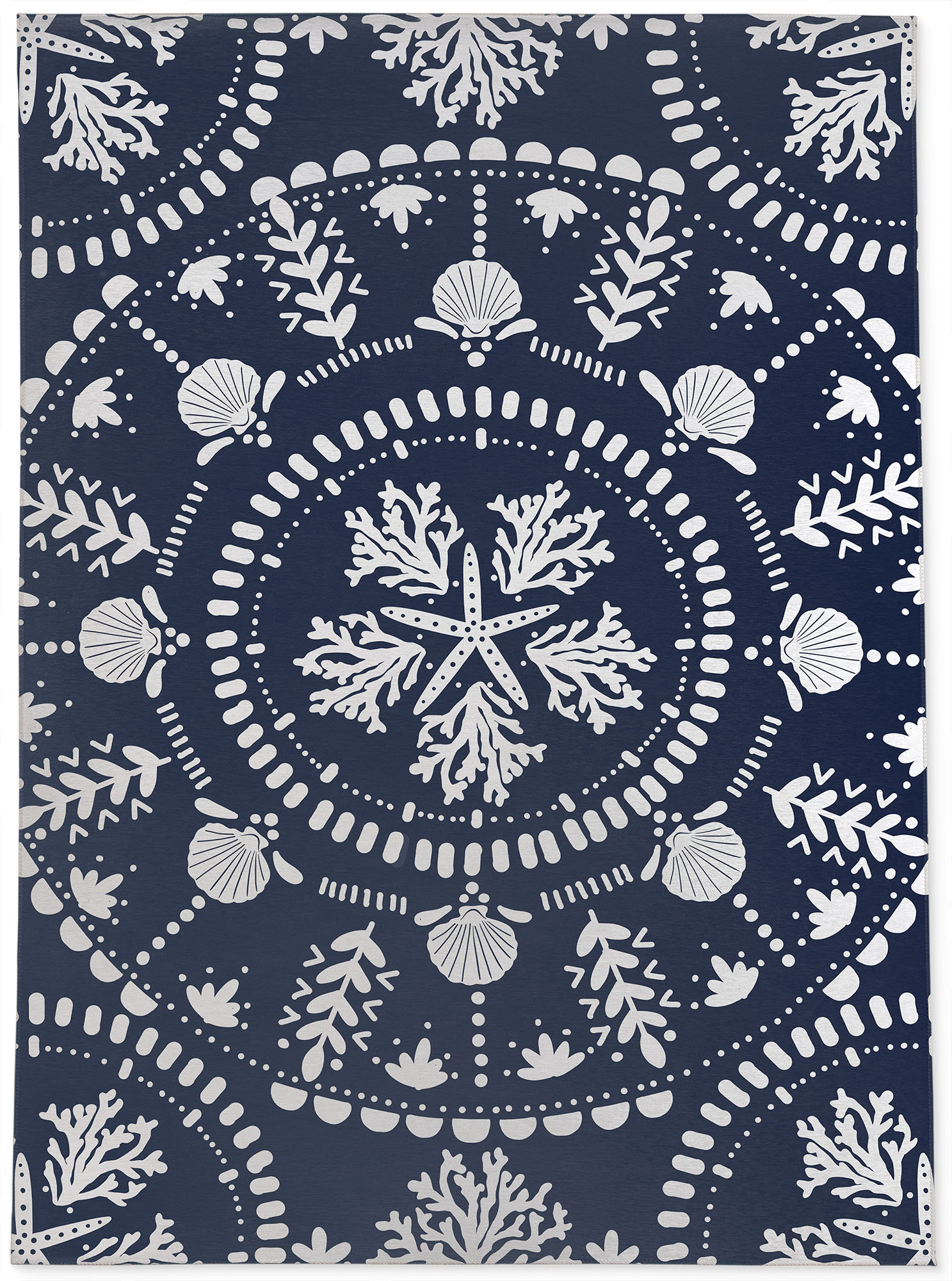 COASTAL MANDELA NAVY Outdoor Rug By Kavka Designs - Walmart.com