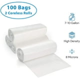 PROcure 7-10 Gallon Clear Trash Bags, 100 Count, High Density, 8 ...