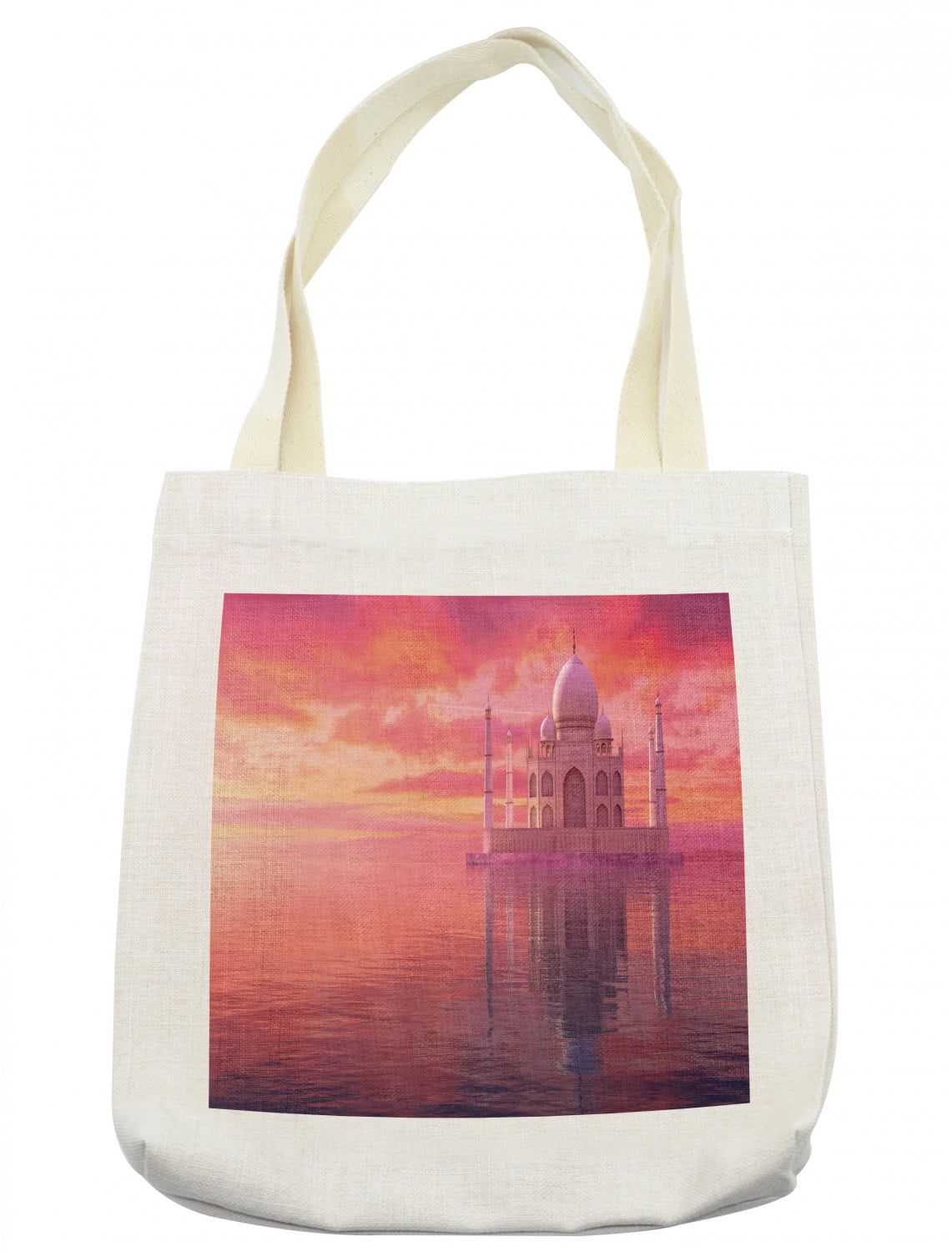 Travel Tote Bag, Romantic Display of the Famous Taj Mahal Monument with ...