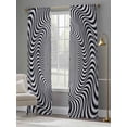 3D Optical Illusion Sheer Curtains for Living Room Bedroom Abstract ...