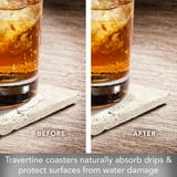 CounterArt Natural Travertine 4 Pack Absorbent Stone Coaster - Walmart.com