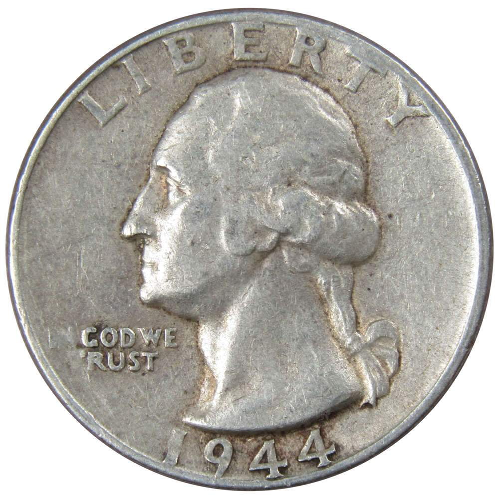 1944 Washington Quarter VF Very Fine 90% Silver 25c US Coin Collectible ...