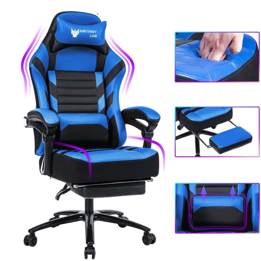 Gaming Chair Office Chair PC Chair with Footrest Massage Computer Game ...