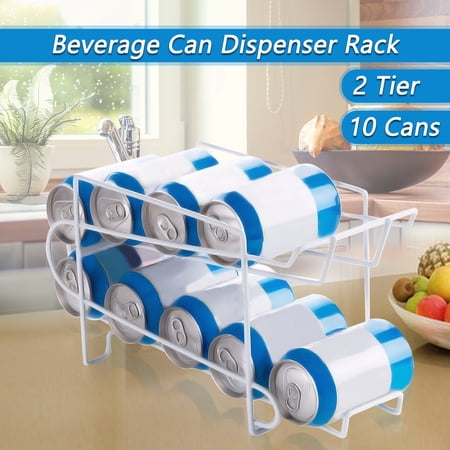 2 Tier Canned Food Dispenser Can Organizer Refrigerator Soda Coke ...