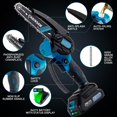 Mini Cordless 6 Inch Small Hand Held Chain & Oiler Portable Chainsaws ...