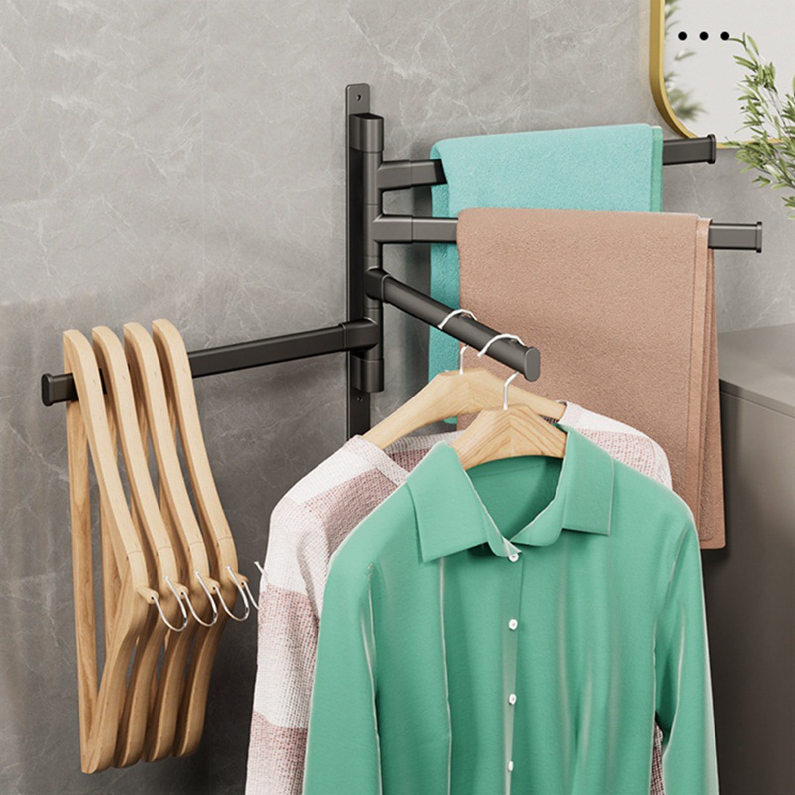 Click here for Rbaofujie Wall Hooks Swivel Towel Rack Bathroom No... prices