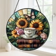 Cozy Reading Book and Tea Faux Stained Glass Window Decor, Elegant ...