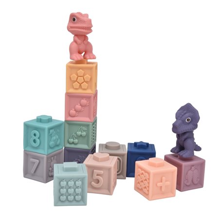 Fyydes Soft Blocks Toys,Baby Blocks,14pcs Soft Stacking Building Blocks ...