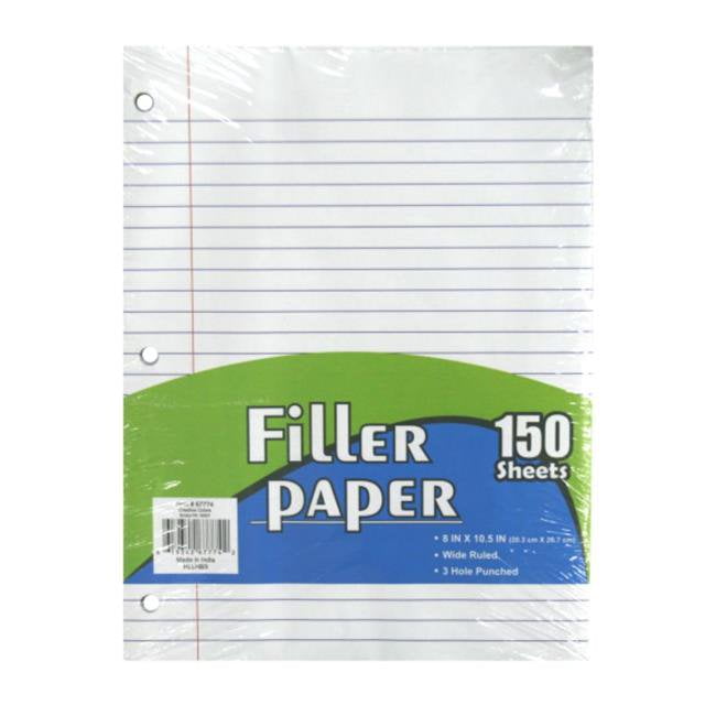 Eros BS67774 Filler Paper 150 Sheets Wide Ruled - Case of 36 - Walmart.com