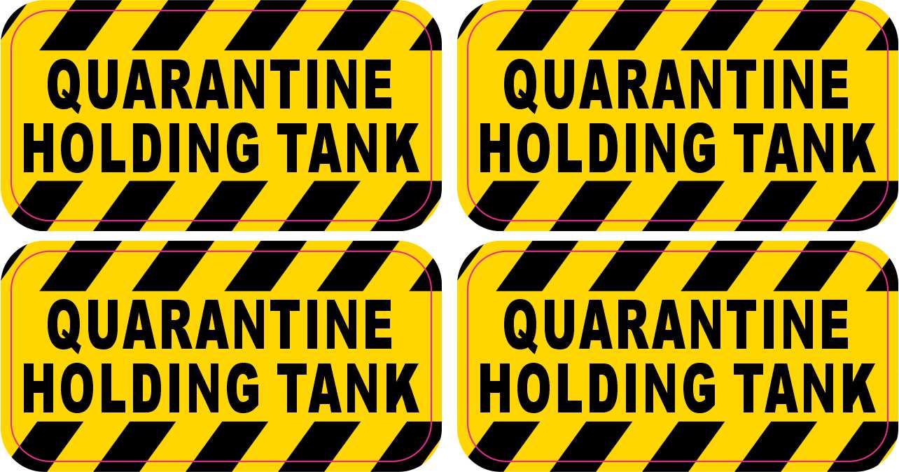 StickerTalk Quarantine Holding Tank Vinyl Stickers, 1 sheet of 4 ...