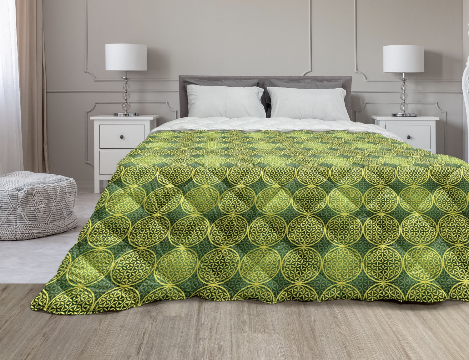 Abstract Down Alternative Comforter, Circular Interlace Inner Rounds ...