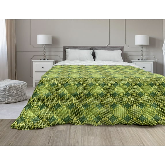 Abstract Down Alternative Comforter, Circular Interlace Inner Rounds ...