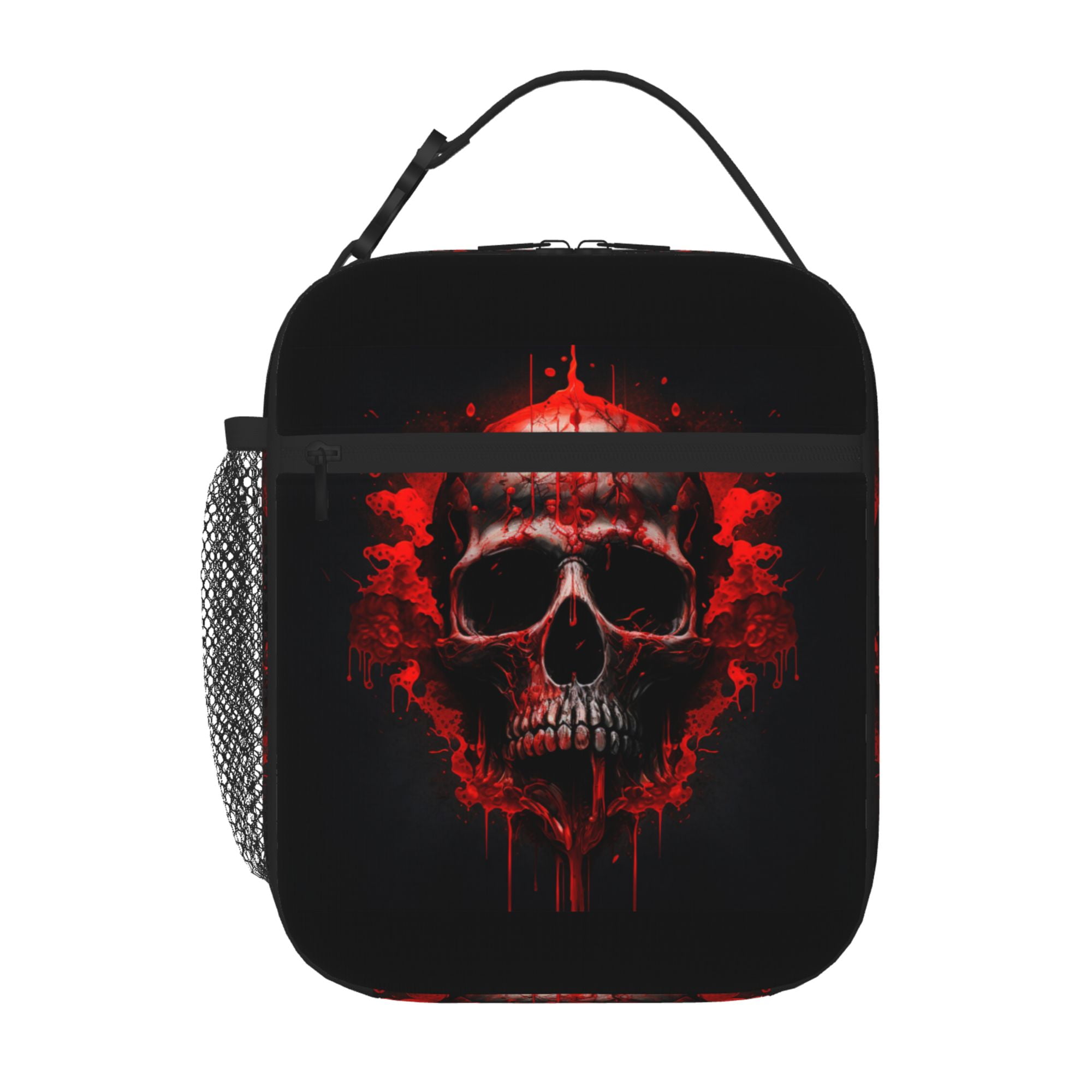 TEQUAN Portable Lunch Bag, Gothic Skull Blood Skeleton Pattern Reusable ...