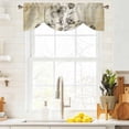 Brown Tan Tulip Buds Tie Up Valance Curtains Botanical Floral Rustic ...