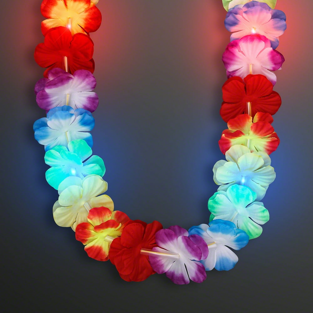 Flashing Blinky Lights - FlashingBlinkyLights Rainbow LED Flower Lei ...