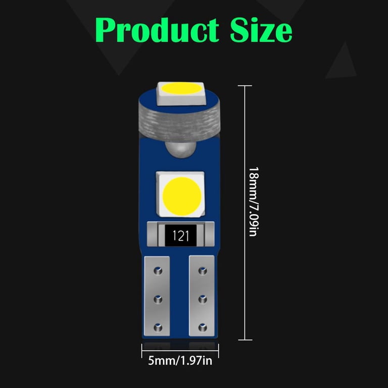 T5 Blue Light Bulbs Uxcell Blue T5 SMD LED - 6-Pack 3020 Vehicle ...