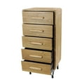 Decmode Modern 42 X 20 Inch Wood and Metal Five-Drawer Chest, Brown ...