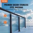 ZJTER 33.46" Glass Railing Bracket - 304 Stainless Steel Post for 0.39 ...