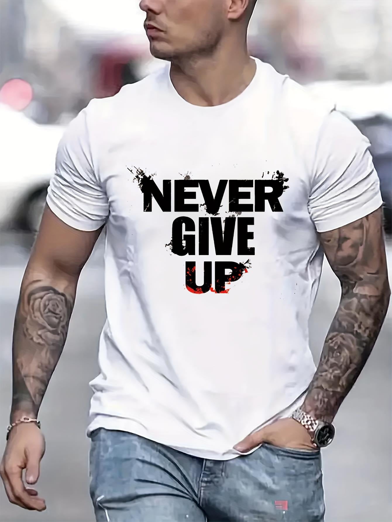 [Opción popular] Camiseta informal con estampado de letras para hombre ...