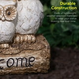 Alpine Corporation 16" Solar Owl Welcome Outdoor Statue - Walmart.com