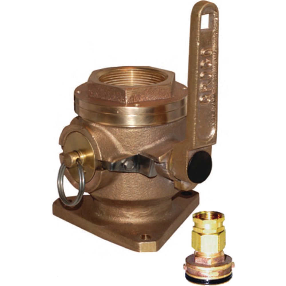 Groco SBV-P Bronze Full-Flow Flanged Safety Seacock with 2 Driver Ports ...