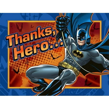 Amscan Batman Thank You Note Greeting Cards, Multicolor, 1 Pack ...