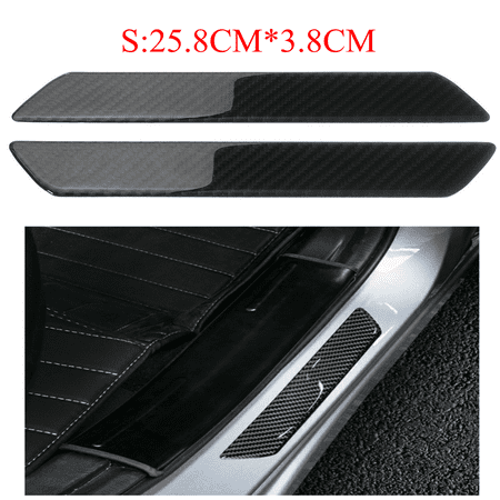 2 x Universal Carbon Fiber Car Door Scuff Plate Sill Cover Panel Guard ...