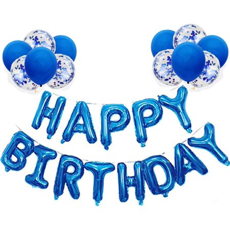 Self Inflating Happy Birth ay Banner Balloons Bunting Rainbow 16 inch ...