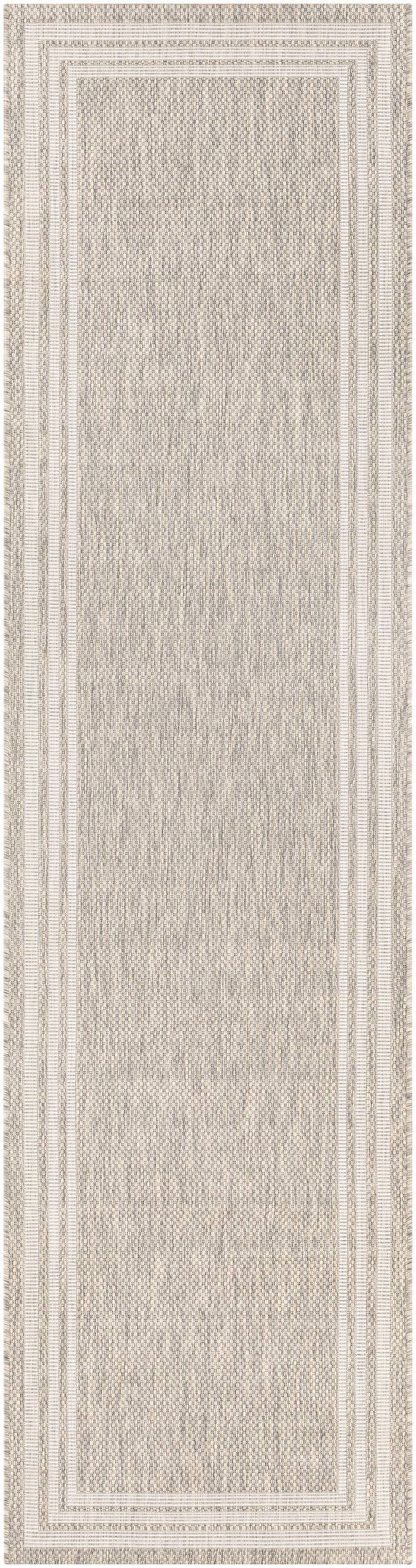 Mark&Day Area Rugs, 2x12 Wezep Indoor / Outdoor Light Gray Runner Area ...