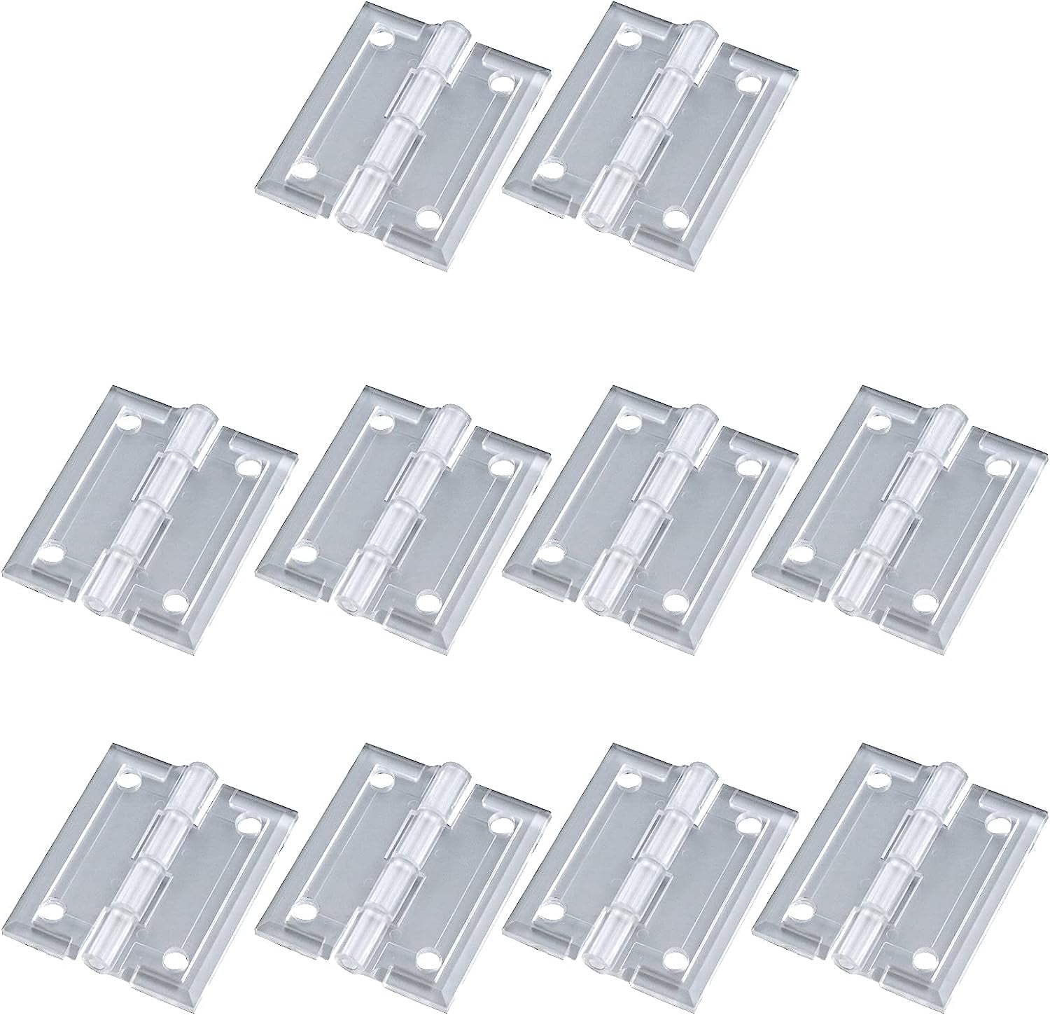 10Pcs Acrylic Flat Hinges with Holes Folding Hinges with Clear Plastic ...