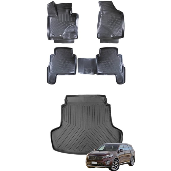 Car Floor Mats + Cargo Liner (Full SET) Compatible for Toyota Yaris ...