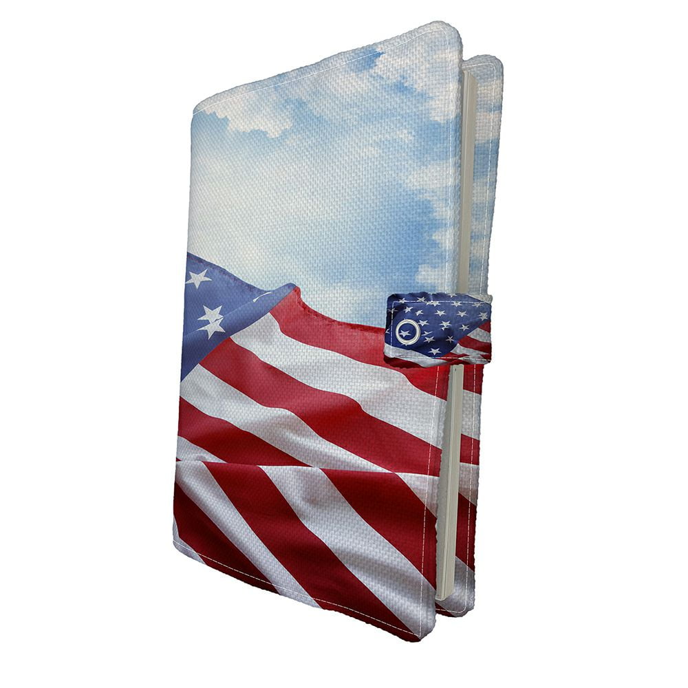 ECZJNT American Flag In Front Of Blue Sky Book Cover Book Protector ...