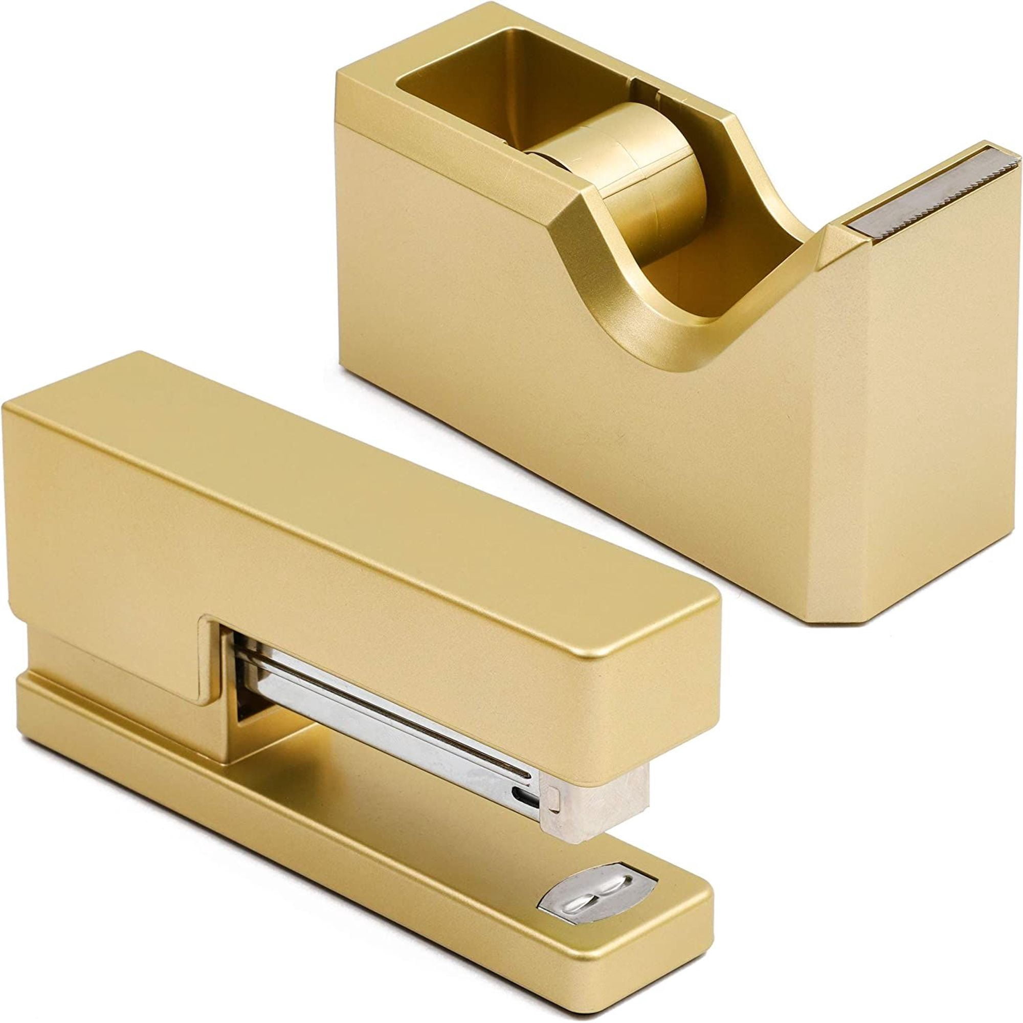 Set Of 2 Tape Dispenser And Stapler Set Premium Metal Made In Gold Set Of 2 Tape Dispenser And Stapler Set Premium Metal Made In Gold