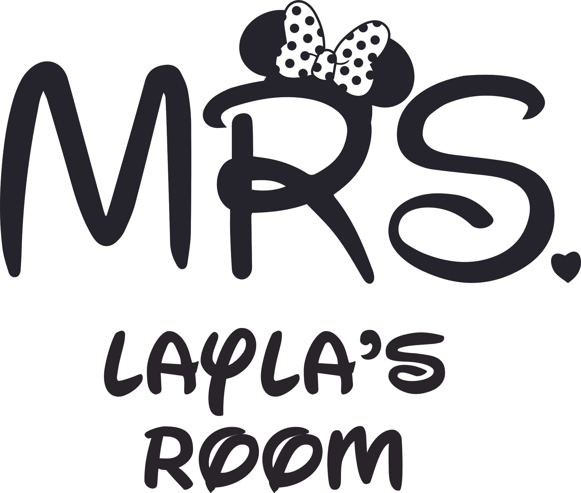 The Mrs. Cartoon Character Vinyl Customized Name Decal - Custom Vinyl ...