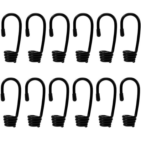 12 Pieces Spiral Hooks, Bungee Hook, Strong Plasticized Steel Spiral ...