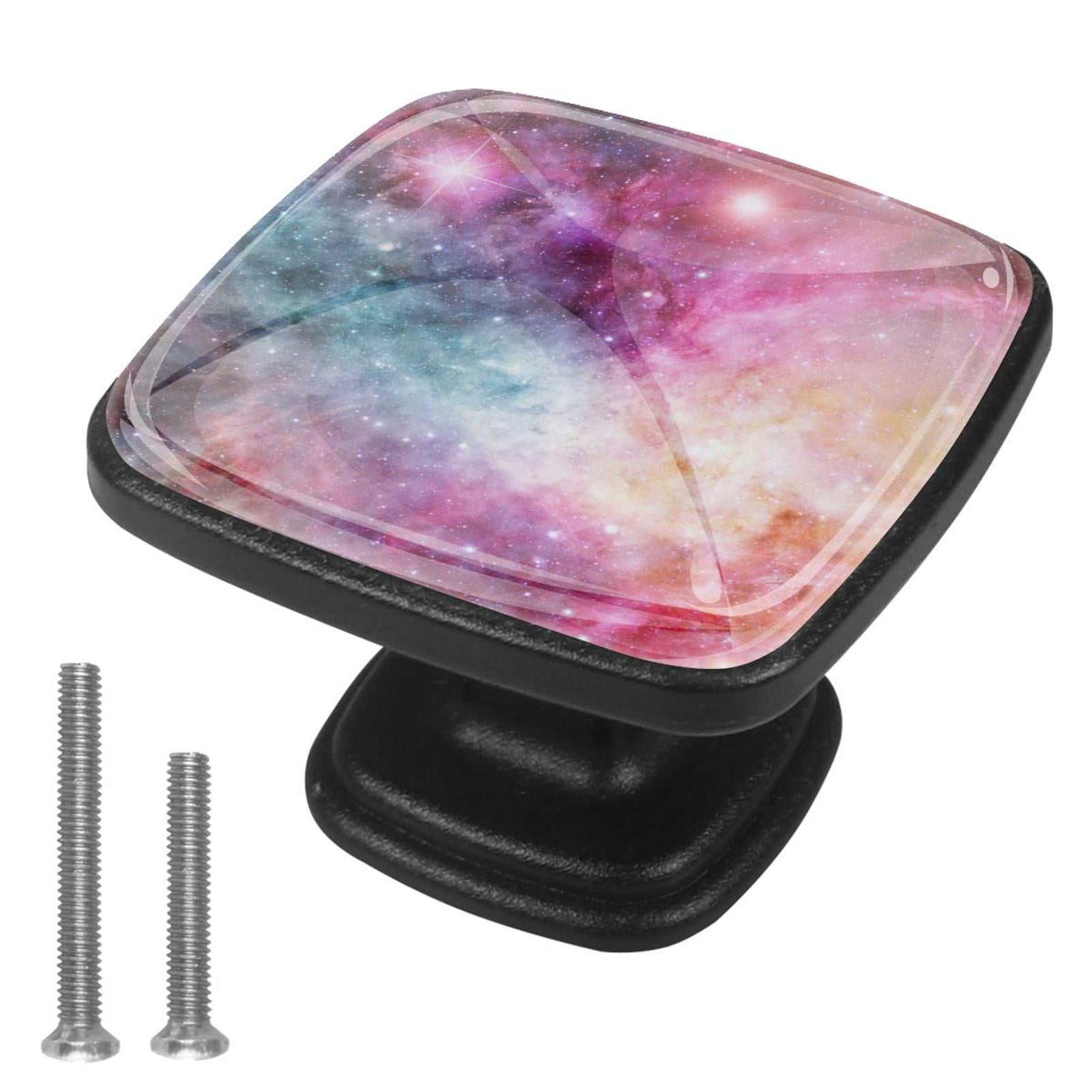 4 Pcs Cabinet Handle Drawer Pulls Galaxy Space Cloud Knobs with Screws ...