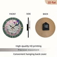 2D Flat 1pc 10Inch Wooden Elegant Wall Clock Pink Roman Numerals ...