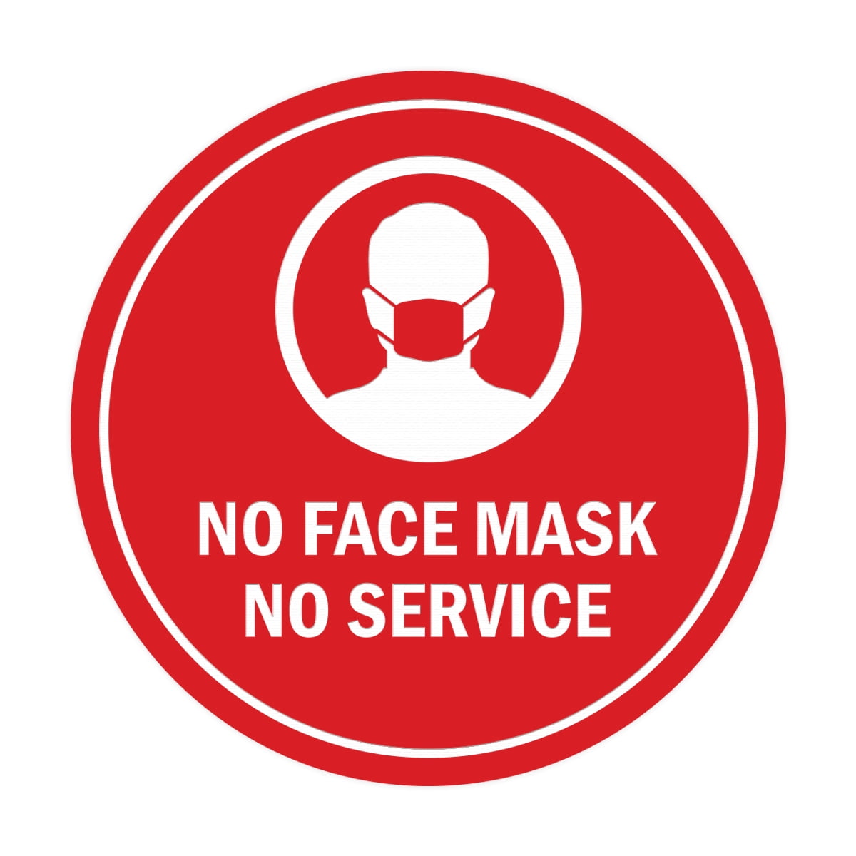 Circle No Face Mask No Service Sign (Red) - Large 8" - Walmart.com
